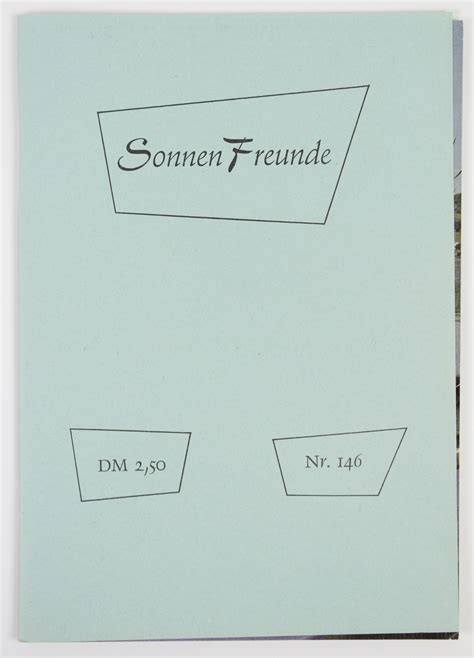 Sonnenfreunde Nr 146 Januar 1962 Organ Des Schutzverbandes Der