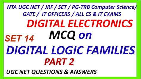 tnset 2021 digital electronics digital logic families mcqs part