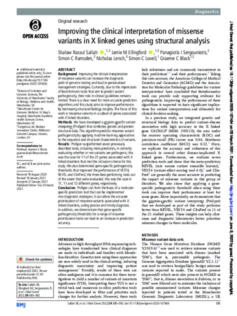pdf improving the clinical interpretation of missense variants in x