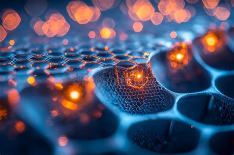 Honeycomb Macro Golden Hexagonal Cells Filled With Glistening Honey Stock Illustration