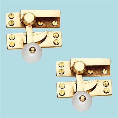 2 Traditional Window Sash Lock Solid Brass Porcelain Knob Renovators Supply Item30693