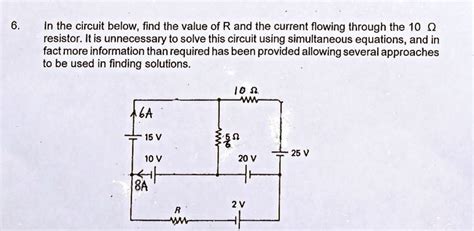 Solved In The Circuit Below Find The Value Of R And The