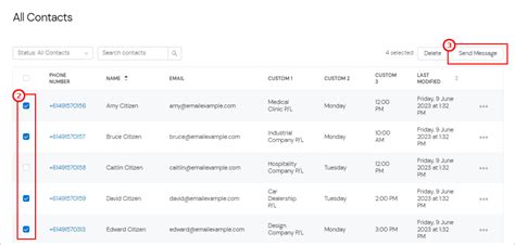 sending messages from your contact lists all contacts and contact groups