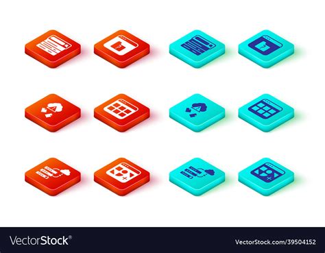Set Network Cloud Connection Different Files Vector Image