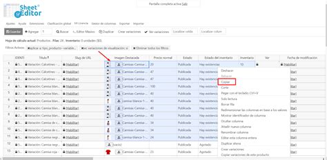 Woocommerce Crear Variaciones Rápidamente En Una Tabla
