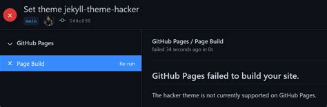 The Hacker Theme Is Not Currently Supported On GitHub Pages Issue Pages Themes Hacker