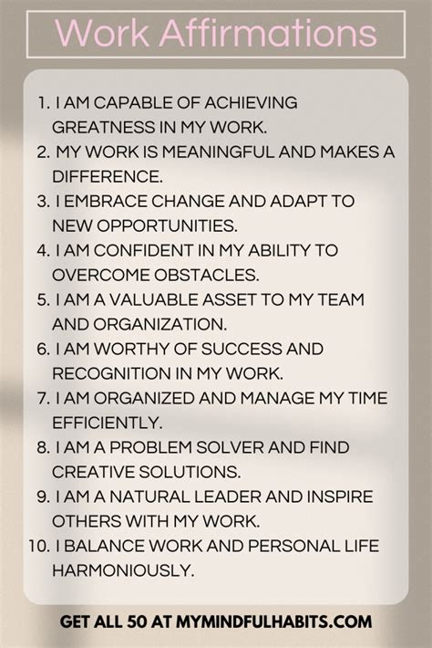 50 Positive Affirmations For Work And Professional Success In 2023