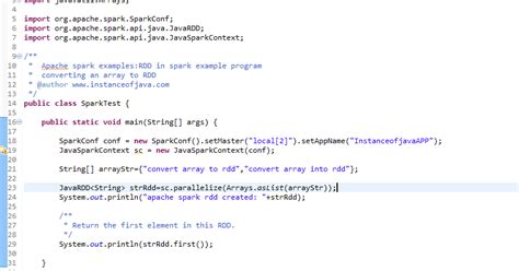 Apache Spark Create Rdd From An Array Java Convert An Array In To Rdd Instanceofjava