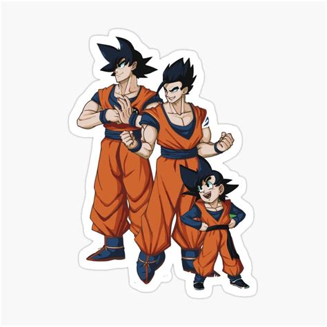 Goku Goten And Gohan Sticker Sticker For Sale By Pengo Shirt Goku