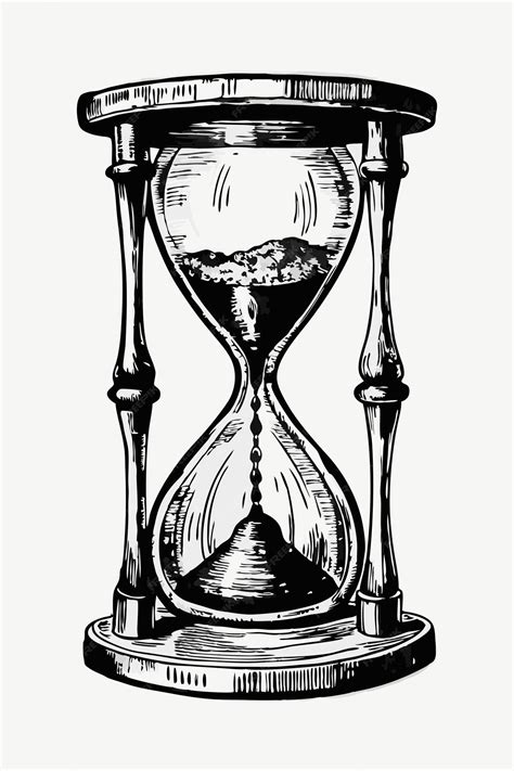 Hand Drawn Hourglass Drawing Illustration In Classic Style Premium Ai