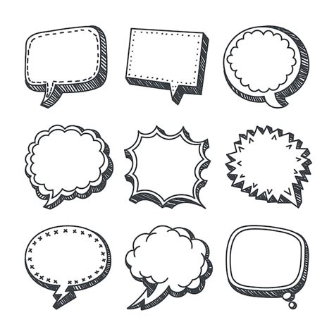 Hand Drawn Speech Bubble Drawing Illustration Free Vector