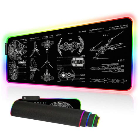 Spaceship Space Sci Fi Control Console Display Rgb Mousepad Led Gaming