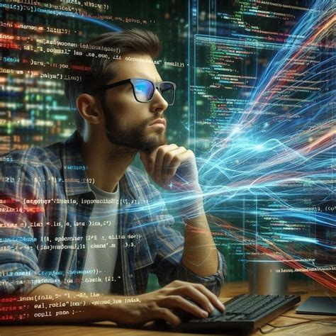 Programador Focado Na Matriz De Codificação Imagem Premium Gerada Com Ia