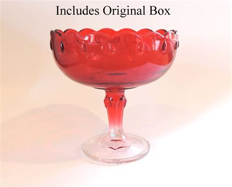 Vintage Ruby Glass Compote