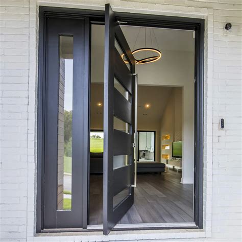 Modern 6 Lite Pivot Door Pivot Doors Are Mounted On A Pivot Hinge Rather Than Traditional Side