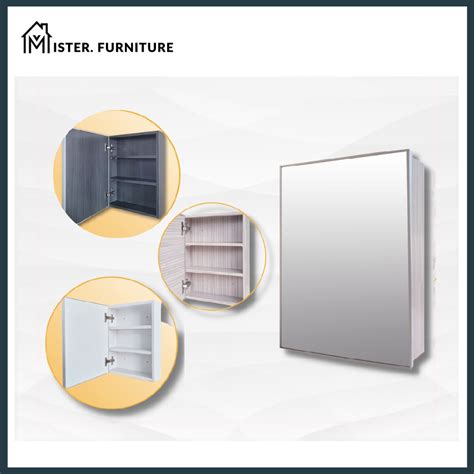 MF Bathroom Cabinet Bathroom Mirror Wall Cabinet Toilet Mirror Hanging Cabinet Almari Cermin Rak