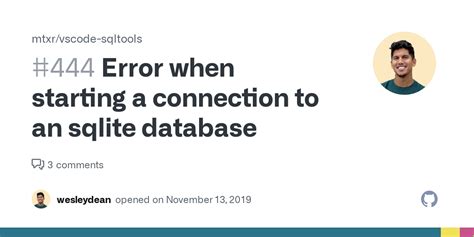Error When Starting A Connection To An Sqlite Database · Issue 444