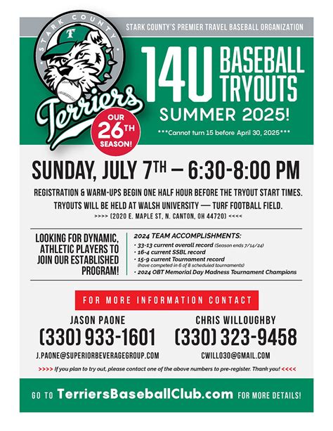 14u Tryouts For Summer 2025