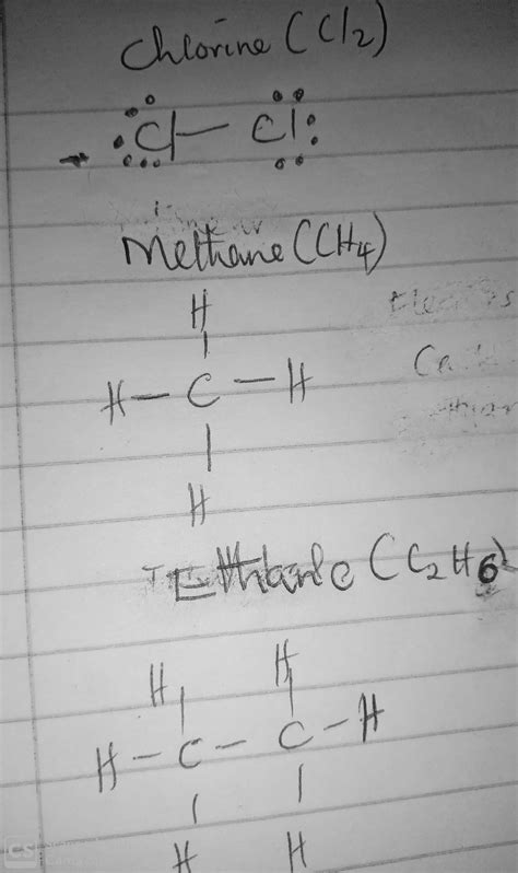 [solved] Draw The Lewis Dot Structure Of Cl 2 Methane And Ethane Label Course Hero