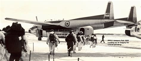 Paratroopers From Ppcli Load Onto A Cc 119 At Cfb Calgary Feb 1955