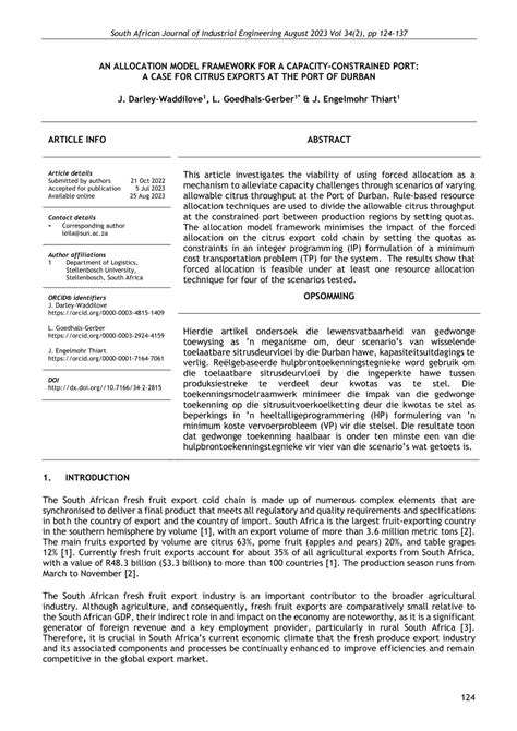 Pdf An Allocation Model Framework For A Capacity Constrained Port A