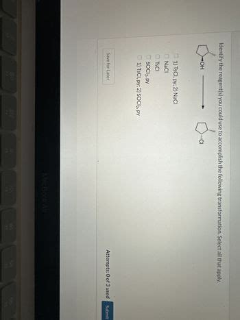 Answered: Identify the reagent(s) you could use… | bartleby