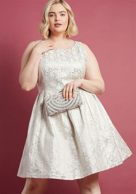 White Engagement Party Dress Plus Size Prestastyle