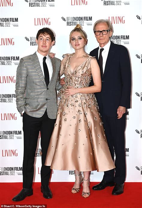 Aimee Lou Wood Joins Her Co Stars Alex Sharp And Bill Nighy At The