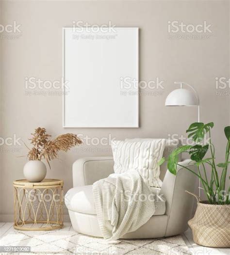 모던 한 인테리어 배경 스칸디나비아 스타일 3d 렌더링에서 포스터 프레임을 모의 0명에 대한 스톡 사진 및 기타 이미지 0명 개념 검은색 Istock