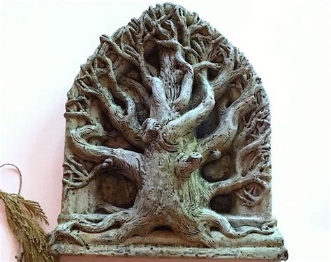 Handmade Oak Tree Tile Backsplash Tree Of Life Wall Sculpture Druid