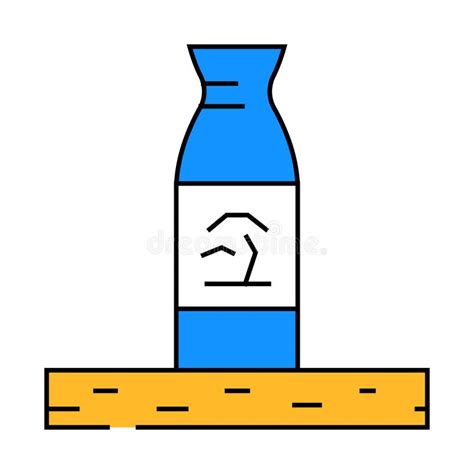 Sake Bottle Japanese Food Icon Color Illustration Stock Illustration