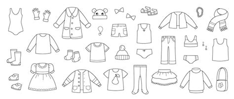 Colección De Vector De Ropa De Bebé Conjunto De Artículos De