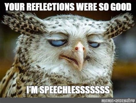 Meme Your Reflections Were So Good Im Speechlesssssss All