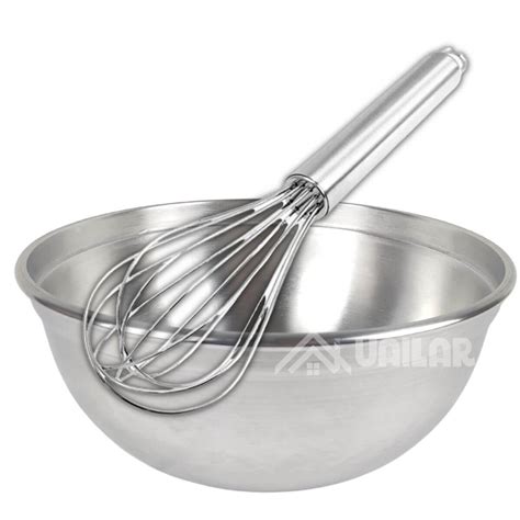 Kit Batedor Fue Inox 31cm Tigela Aluminio 26cm Polida Shopee Brasil