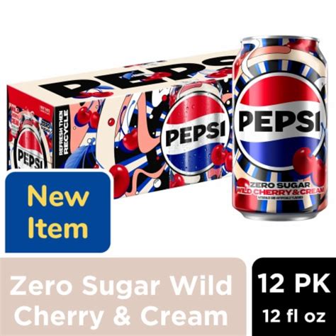 Pepsi® Zero Sugar Wild Cherry And Cream Soda Cans 12 Pk 12 Fl Oz Frys Food Stores