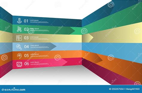 Infographic Rectangle Shape Data Vector Template Process Concept Step For Strategy And