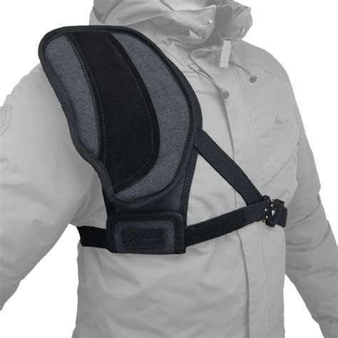 Black Canvas Leather Shooting Right Shoulder Recoil Pad Shoulder