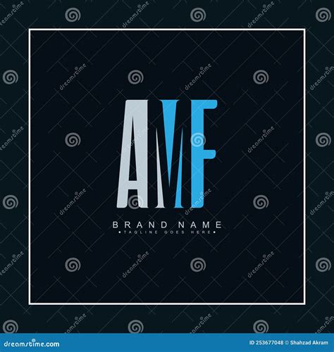 Vector Logo Template For Initials Amf Simple Alphabet Letters Logo Stock Vector Illustration