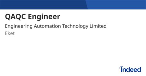 Engineering Automation Technology Limited On Linkedin Qaqc Engineer