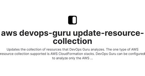 Aws Devops Guru Update Resource Collection Fig
