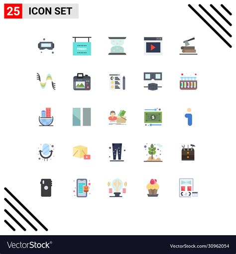 25 Thematic Flat Colors And Editable Symbols Of Vector Image