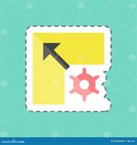 Sticker Line Cut Scalable System Suitable For Data Analytics Symbol