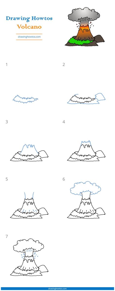 How To Draw A Easy Volcano At Phyllis Fetter Blog