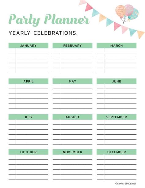 Free Birthday Party Planning Templates Templates Printable