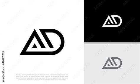 Initials Ad Logo Design Initial Letter Logo Stock Vector Adobe Stock