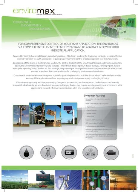 Enviromax Solar Powered Solution Maxon Telemetry Pdf Business