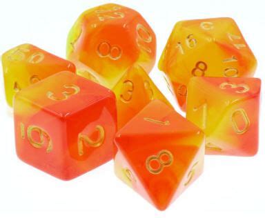 Tmg Rpg Dice Lava Shock Yelloworange Fusion Set 7