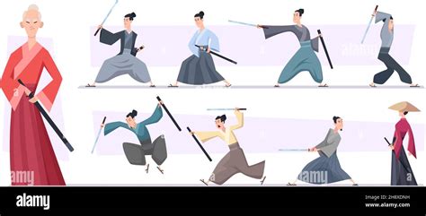 Action Pose Sword Dynamic Anime Warrior With Flaming Sword And