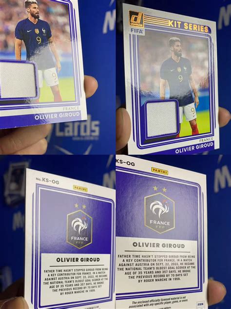 2022 23 Panini Donruss Olivier Giroud 【mycards球星卡】杜蕾斯fifa 法国 吉鲁 小窗球衣卡 物料切割 卡品如图 Hh154 卡淘