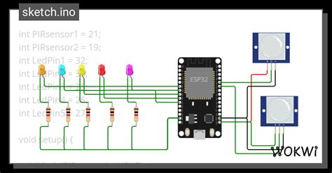 Pir Sensor Wokwi Esp32 Stm32 Arduino Simulator